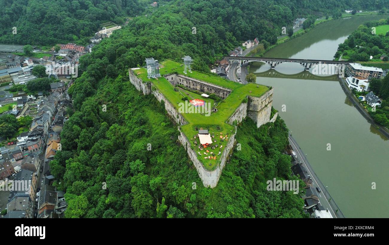 drone photo Huy fort Belgium europe Stock Photo - Alamy