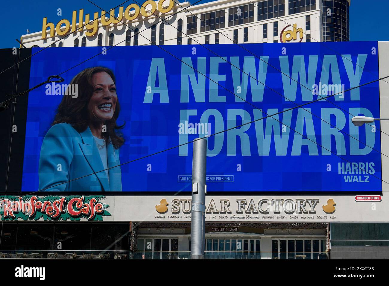 A billboard displays an advertisement for Democratic presidential ...