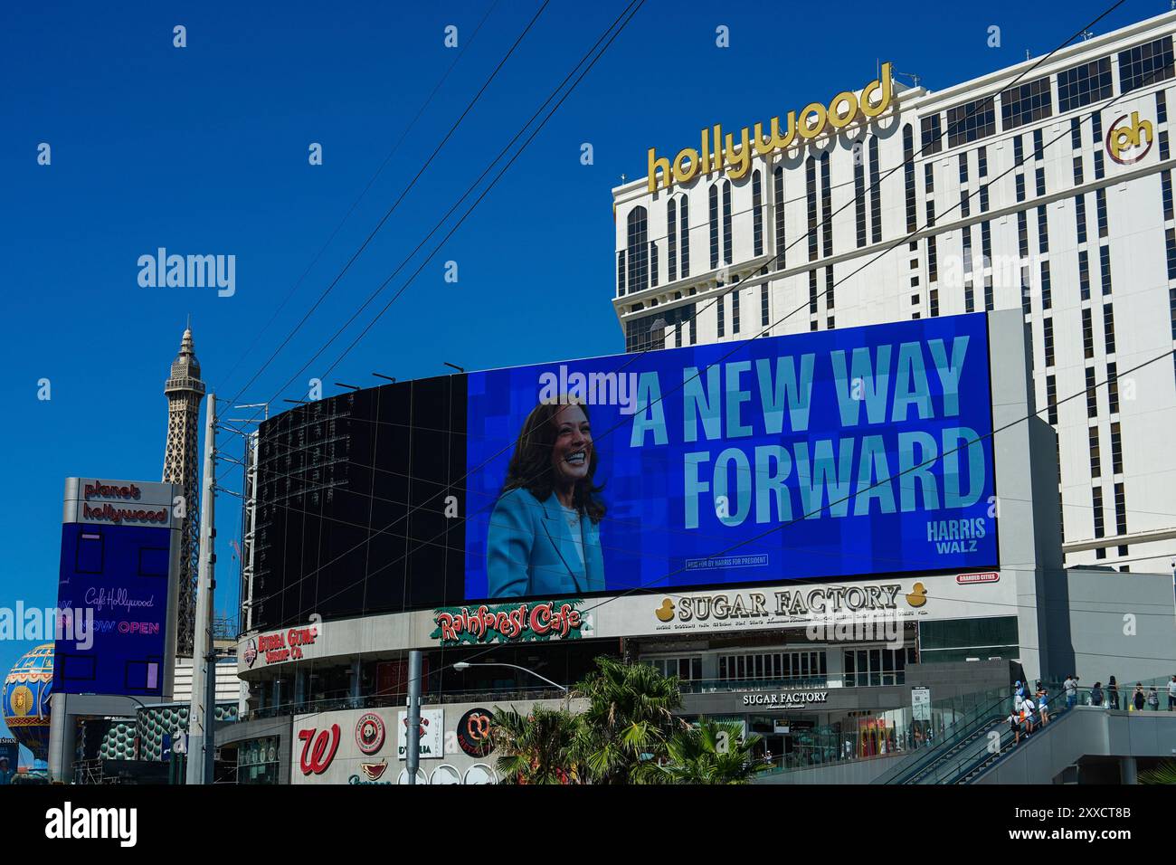 A billboard displays an advertisement for Democratic presidential ...