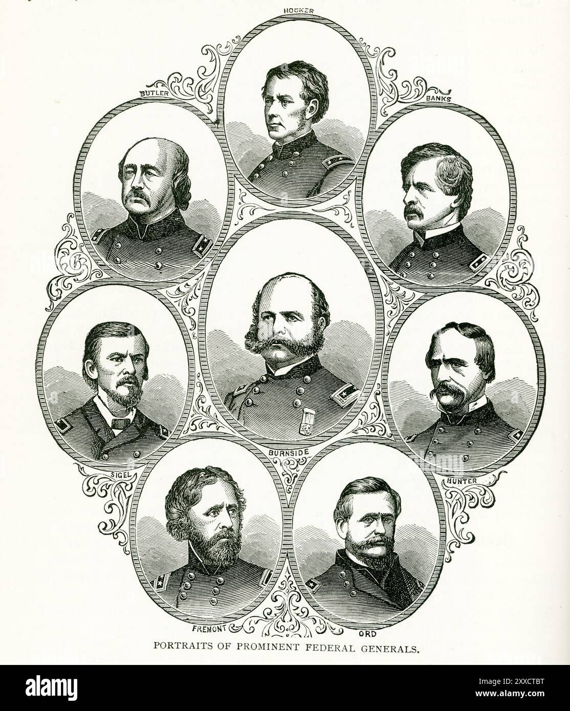 Shown here are portraits of Prominent Federal Generals during the US ...