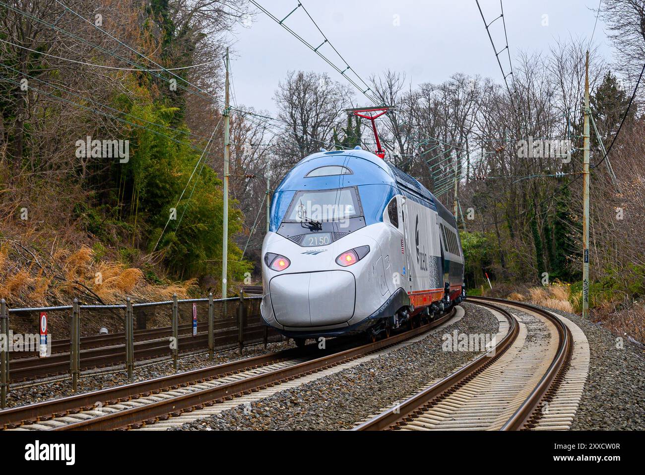 Amtrak Acela II train testing on the Main Line Stock Photo - Alamy