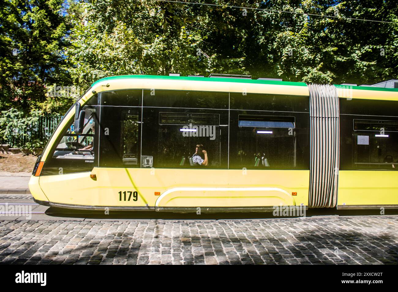 Lviv, Ukraine, August 23, 2024 Lviv tram continues to operate while the ...