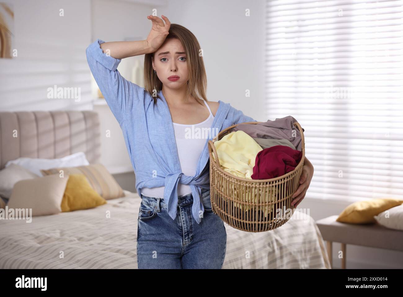 Tired housewife laundry home hi-res stock photography and images - Alamy