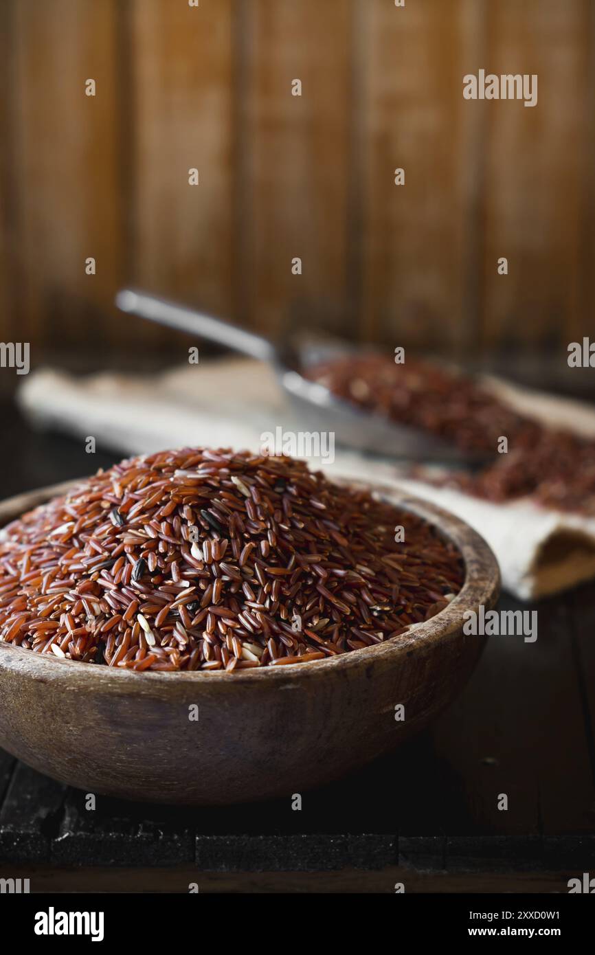 Brown rice (jasmine rice) healthy food of thailand Stock Photo - Alamy