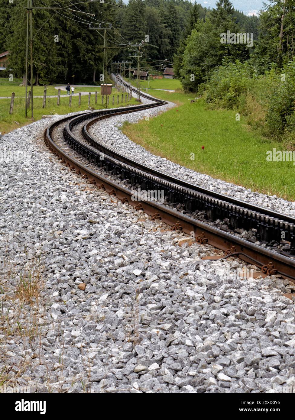 Cog railway between Grainau and Eibsee lake Stock Photo - Alamy