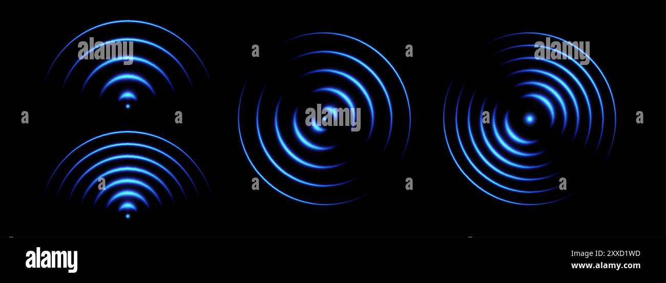 Sonic waves, WiFi signal glowing elements, radar sensor light effects ...