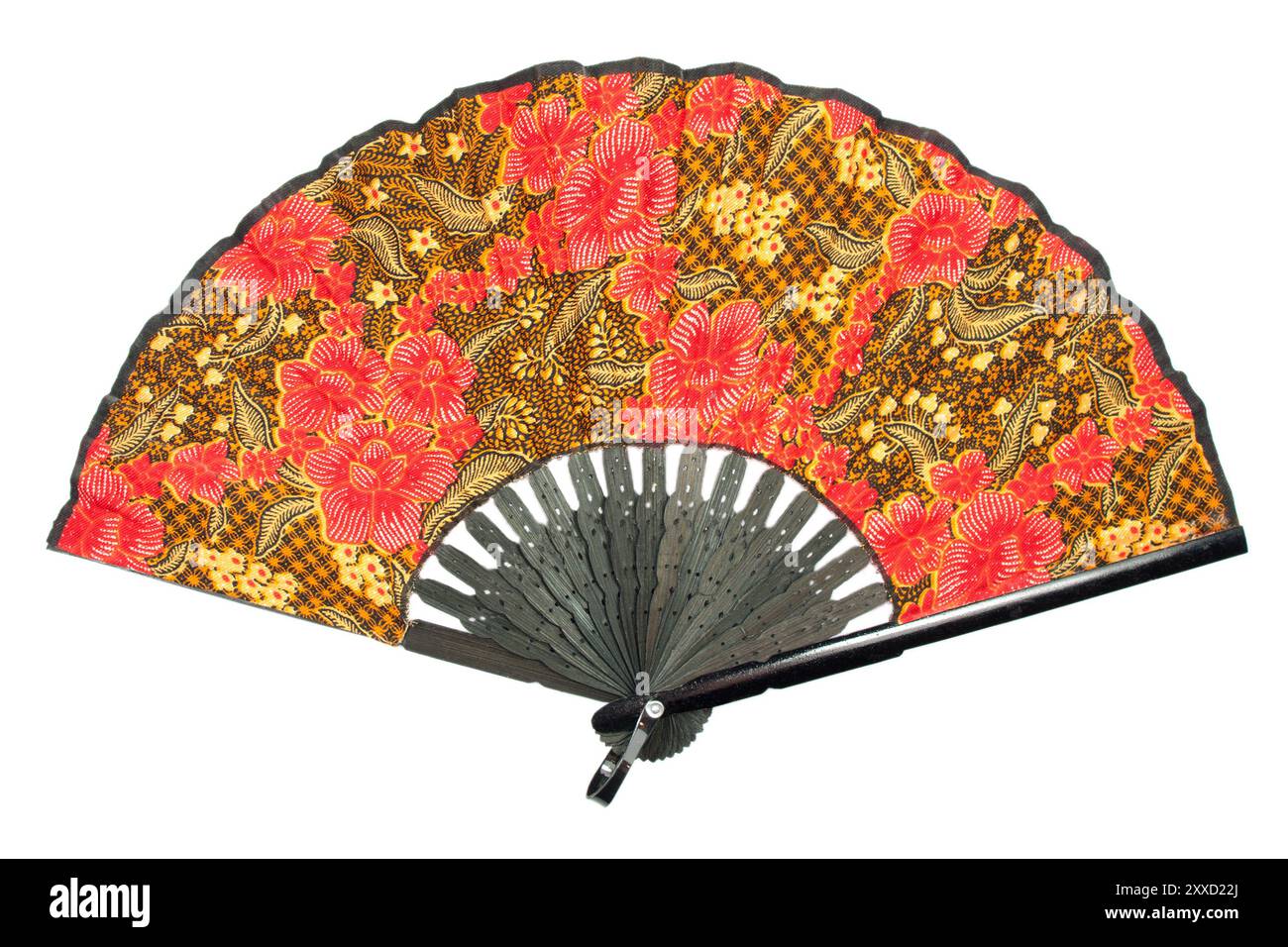 Fan from Bali, Indonesia, against a white background, Asia Stock Photo ...
