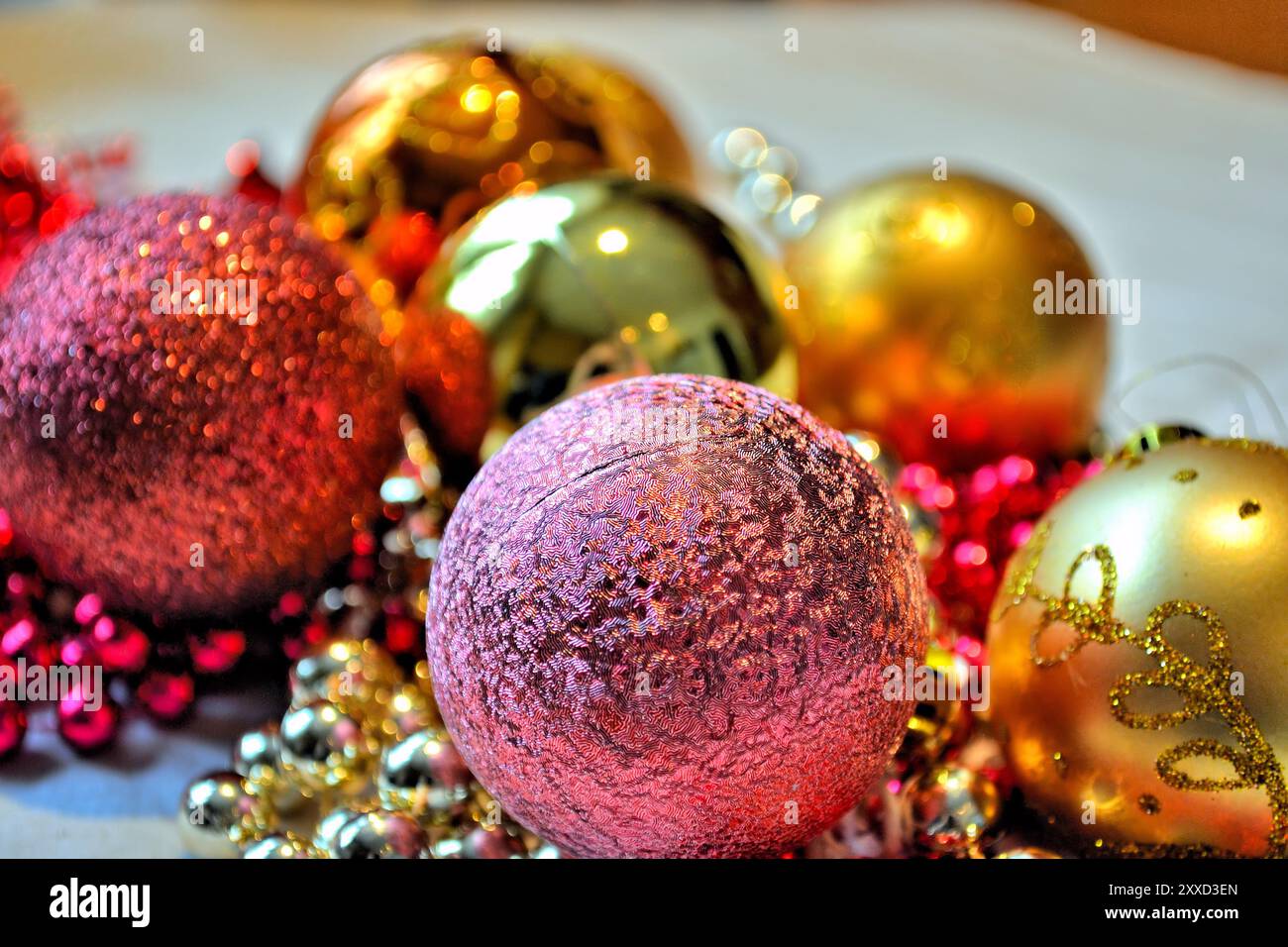 Christmas tree baubles Stock Photo - Alamy