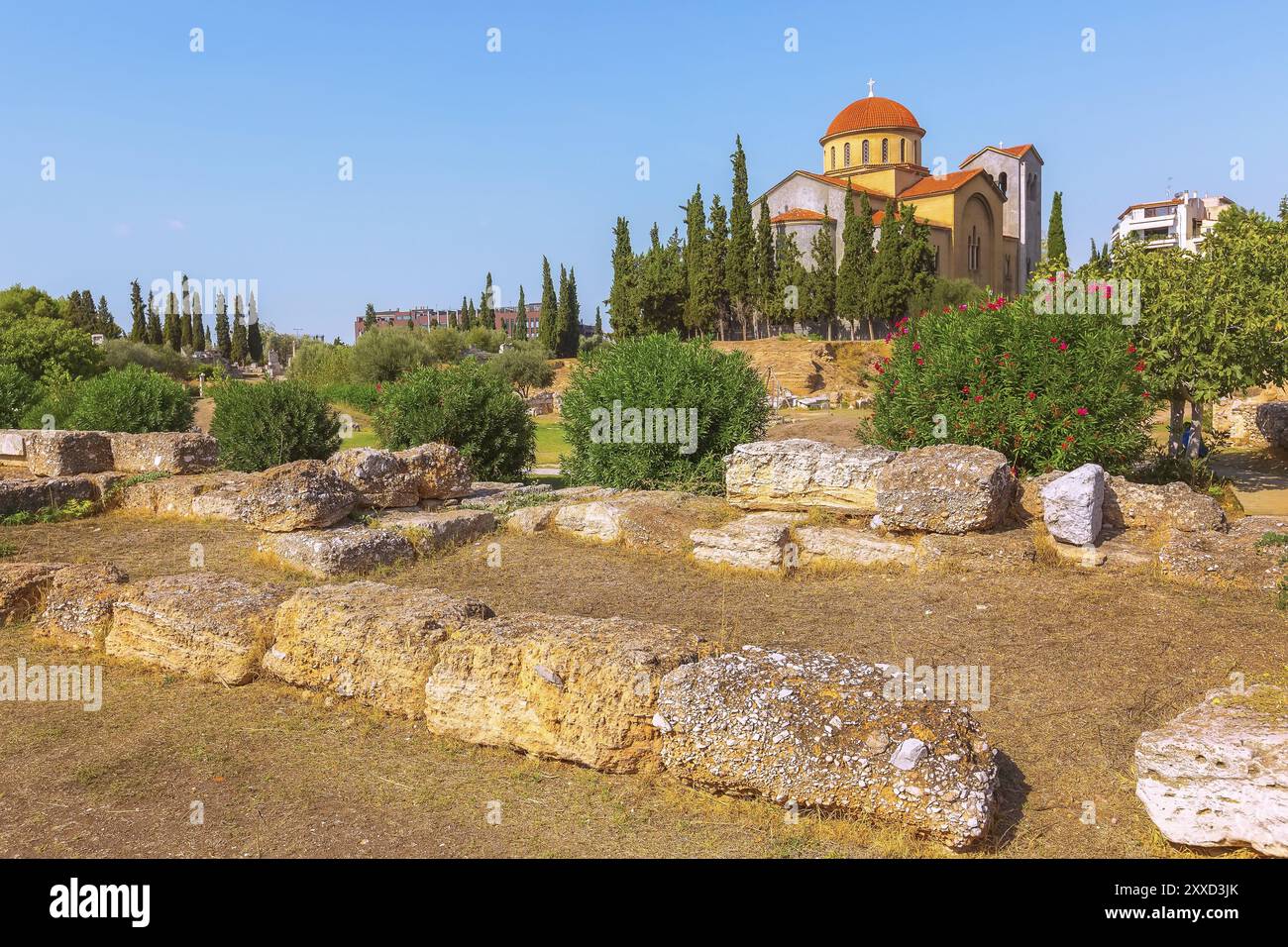 Athens, Greece church of Agia Triada Holy Trinity and remains of ...