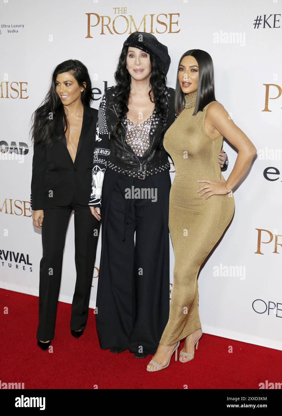 Kim Kardashian West, Kourtney Kardashian and Cher at the Los Angeles ...