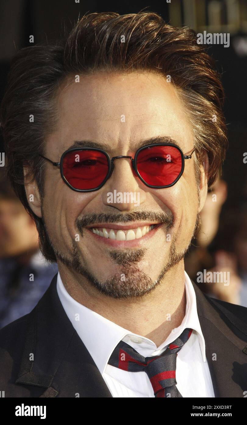 Robert Downey Jr at the los angeles premiere of 'Iron Man 2' held at ...