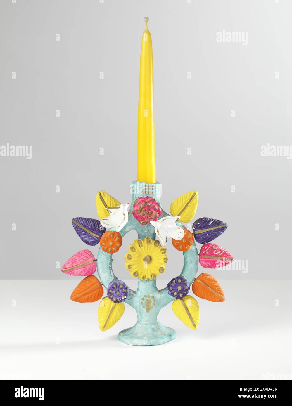 Vintage Mexican tree of life ceramic candelabra Stock Photo - Alamy