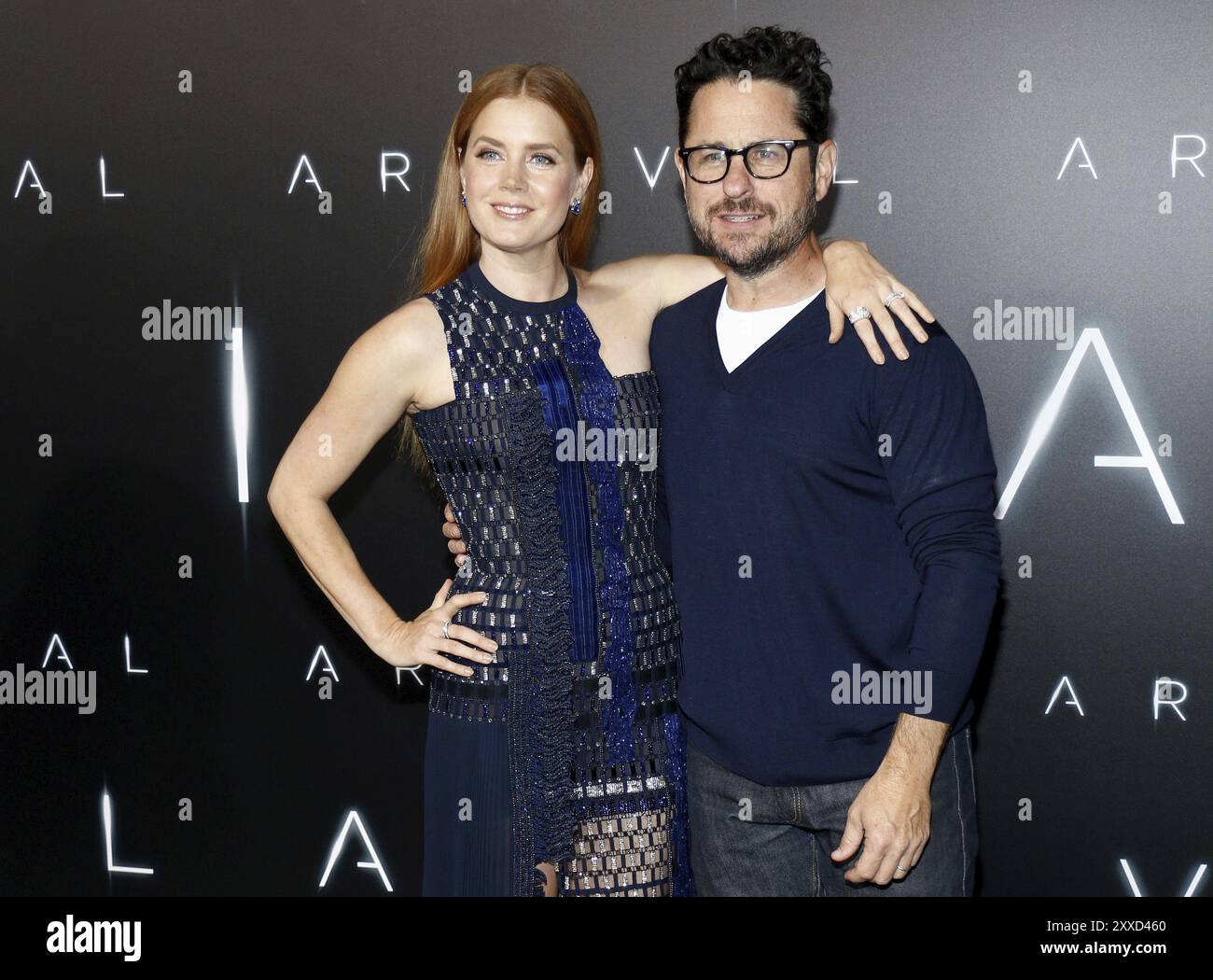 Amy Adams and J.J. Abrams at the Los Angeles premiere of 'Arrival' held ...