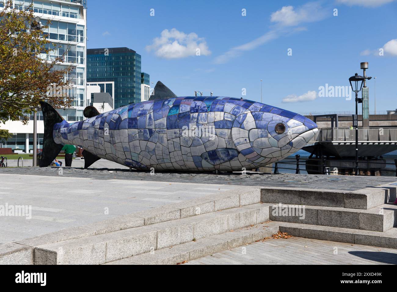 Bigfish is a printed ceramic mosaic sculpture by John Kindness, Belfast ...