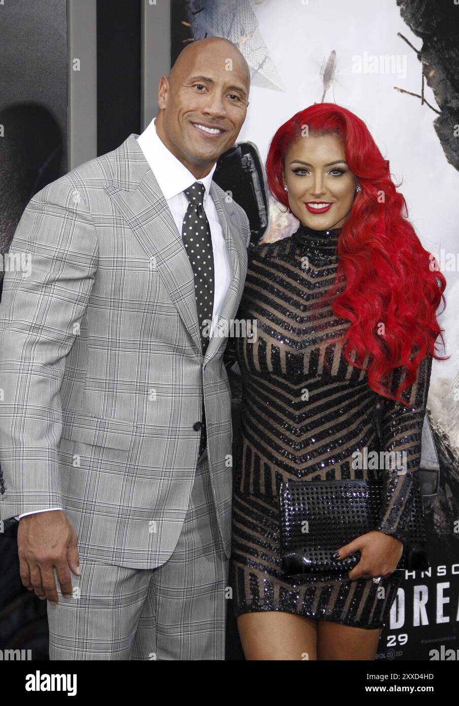 Dwayne Johnson and Eva Marie at the Los Angeles premiere of 'San ...