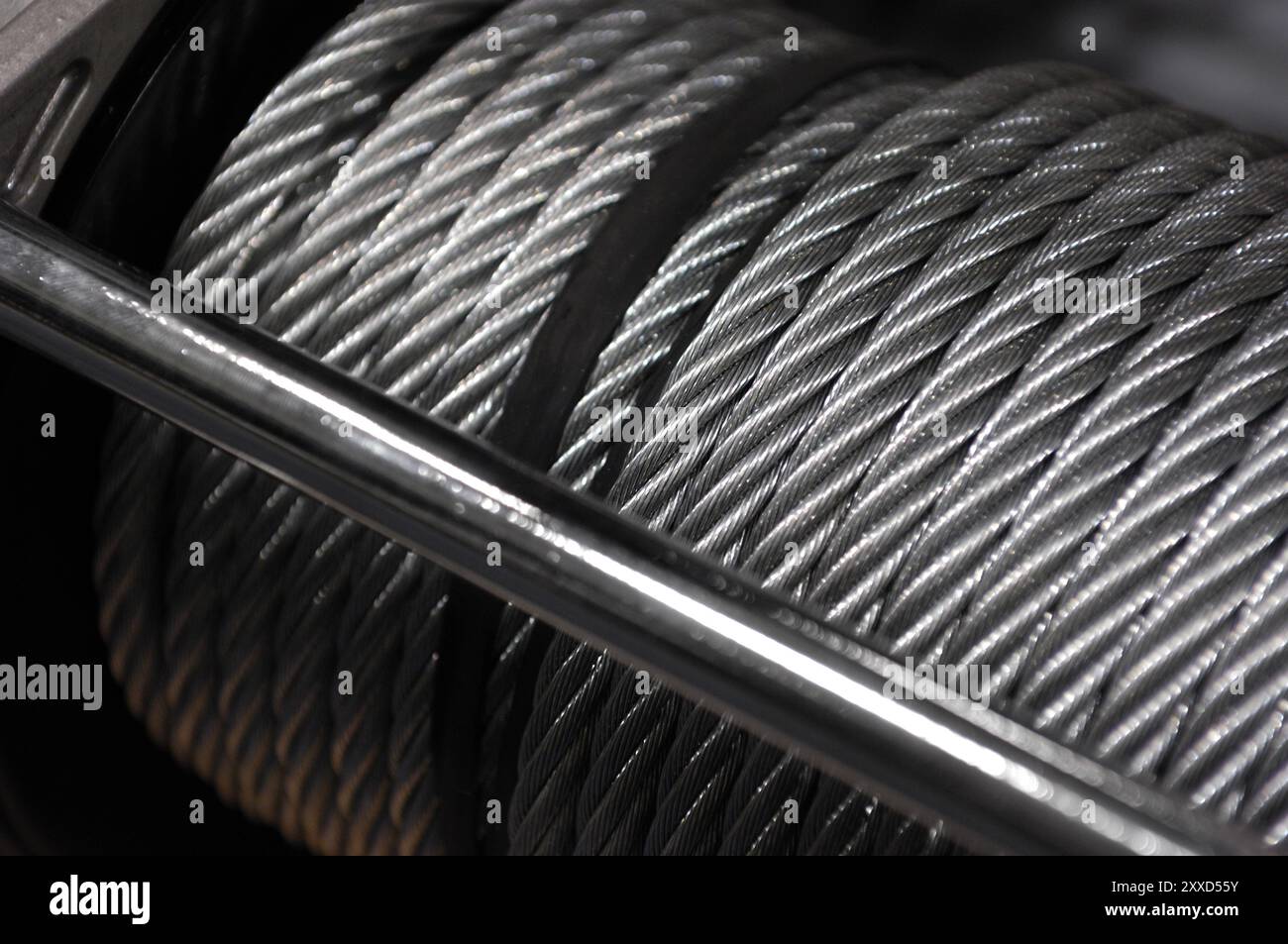 Close-up of winch wire rope Stock Photo - Alamy