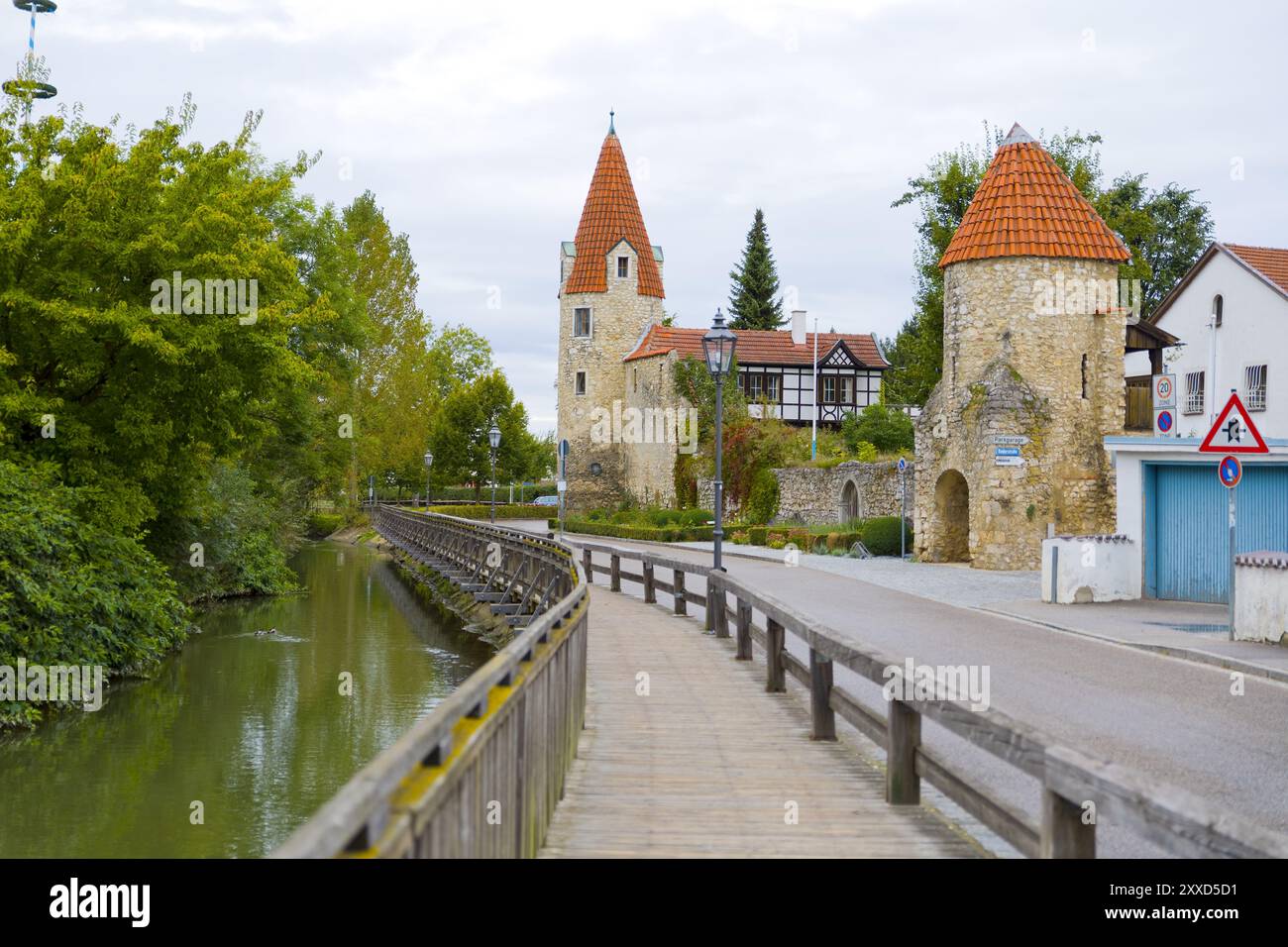 View of the Maderturm, Abensberg, Lower Bavaria, Bavaria, Germany ...