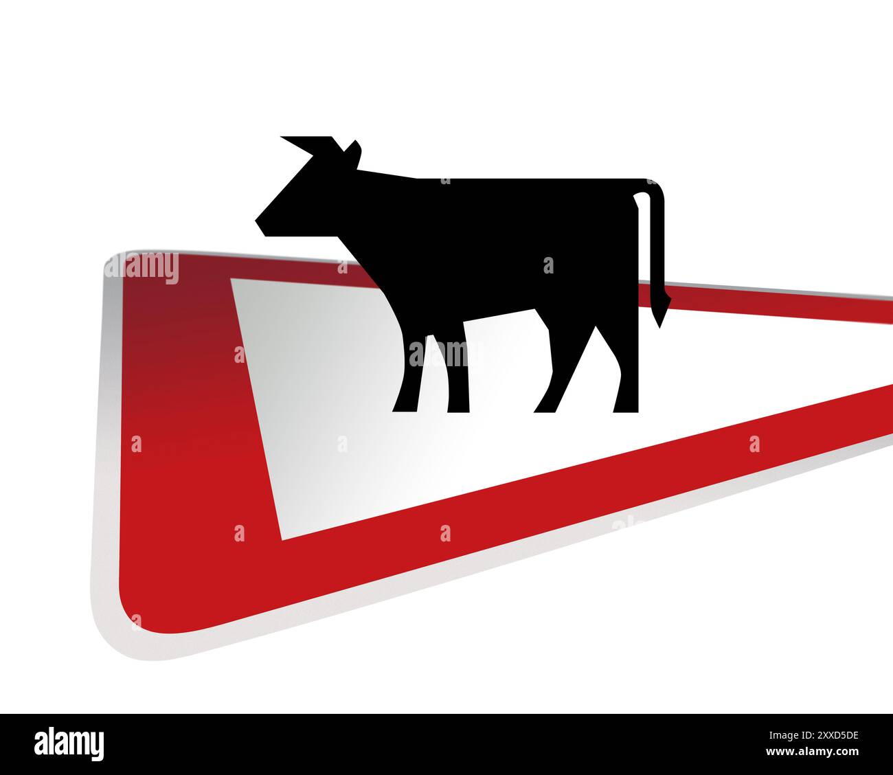Traffic sign, Attention cattle drive Stock Photo - Alamy