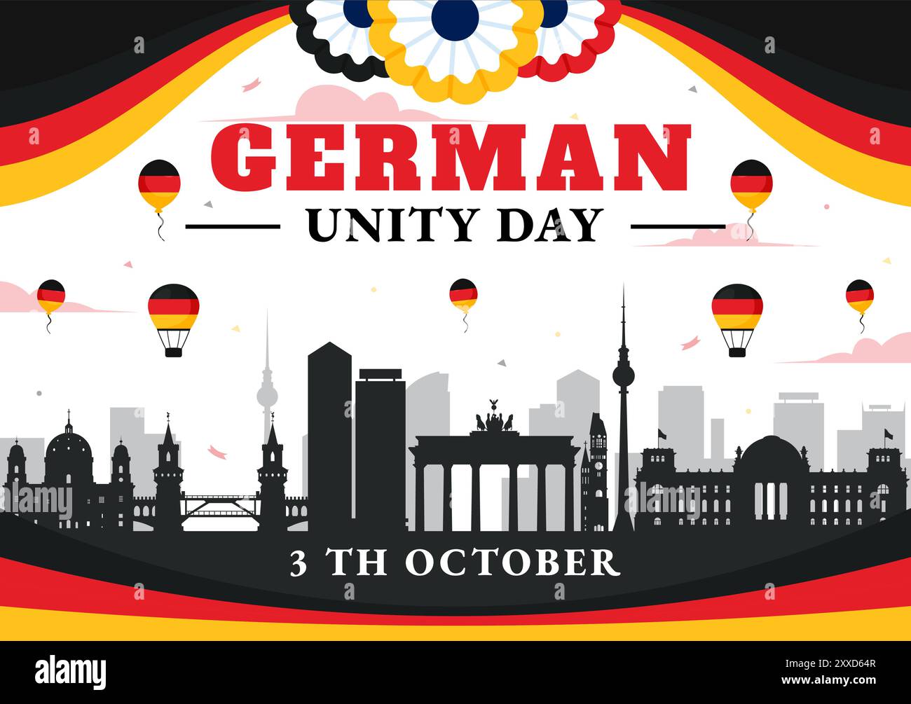 German Unity Day Vector Illustration on October 3rd featuring the ...