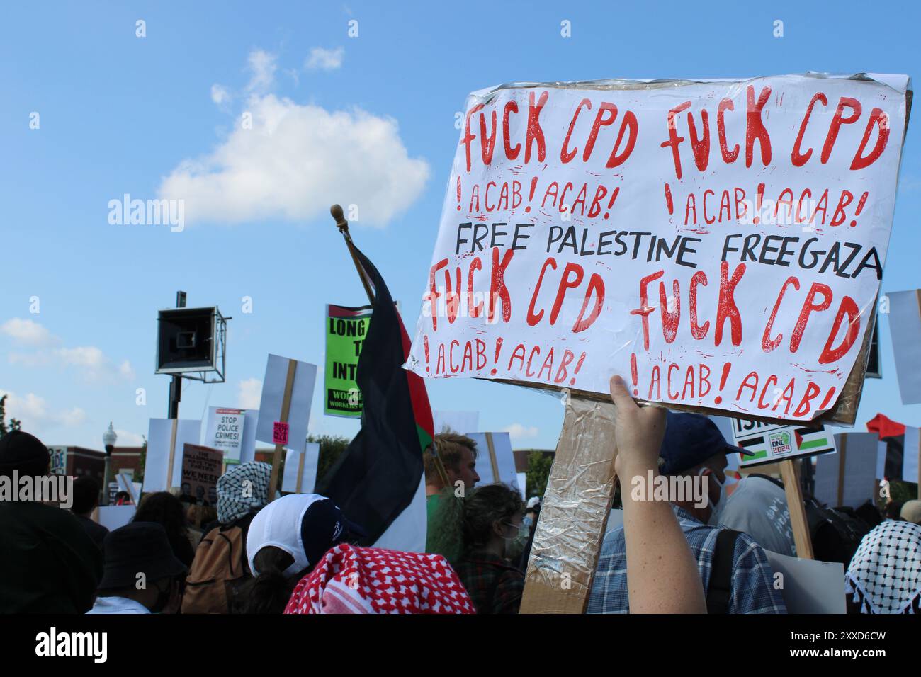 Free Palestine free Gaza ACAB anti-police protest sign at Park 578 ...