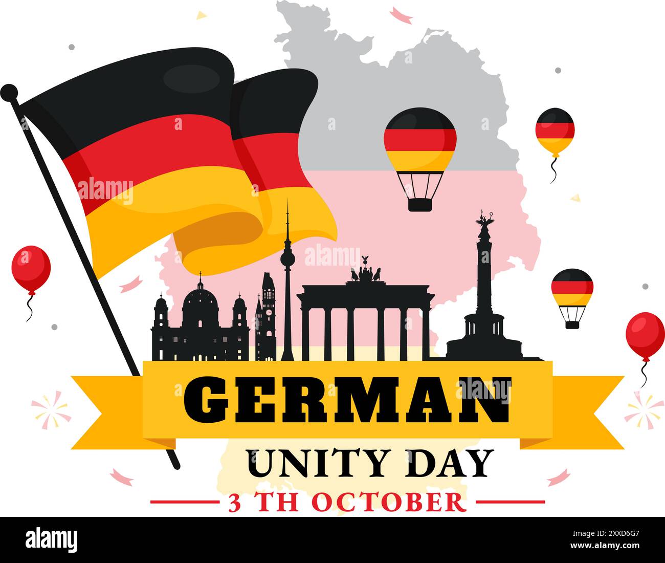 German Unity Day Vector Illustration on October 3rd featuring the ...