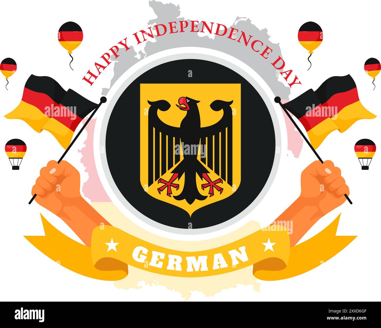 German Unity Day Vector Illustration on October 3rd featuring the ...