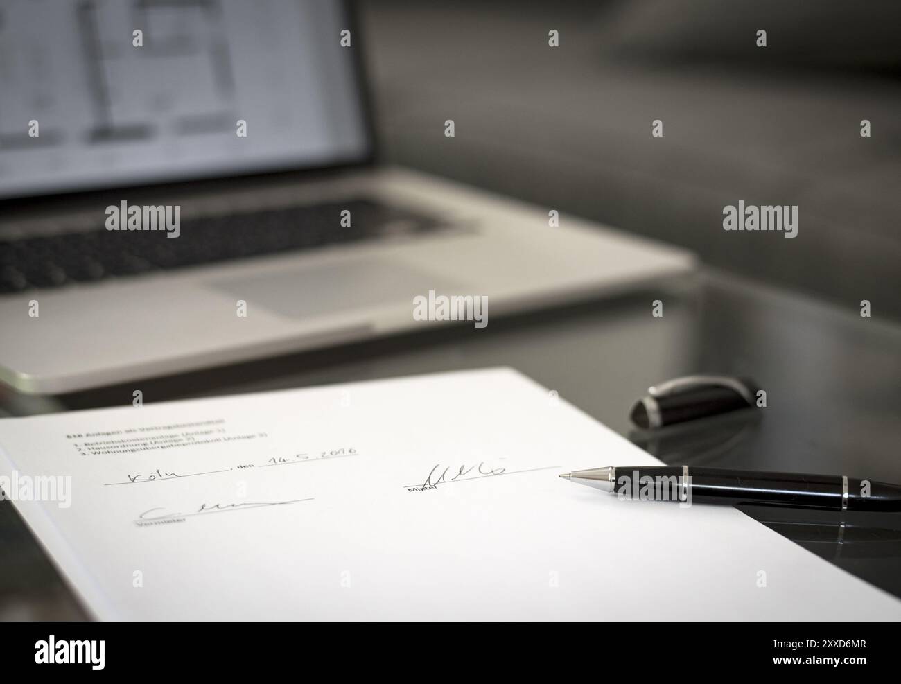 Rental agreement laptop floor plan Stock Photo - Alamy