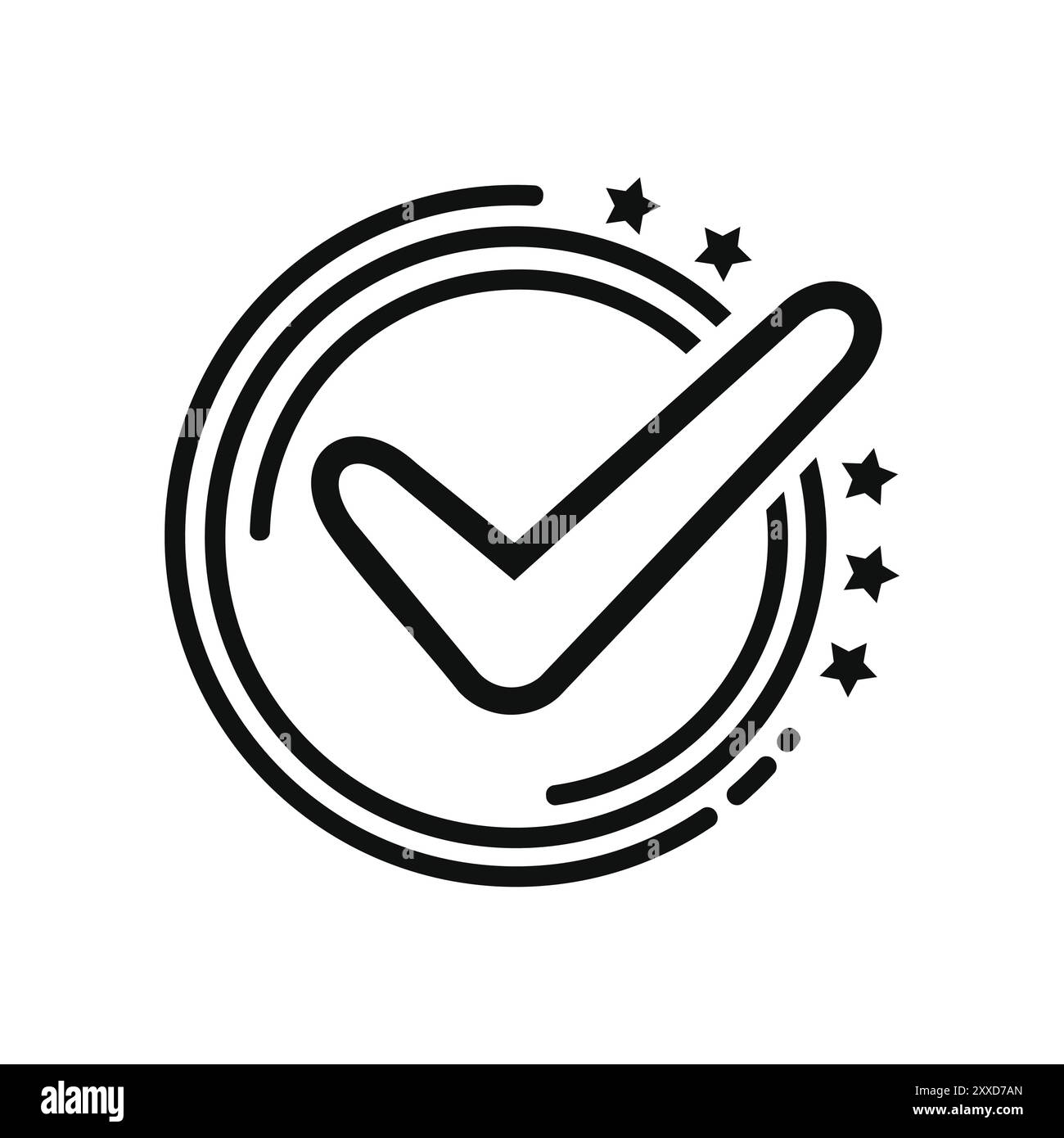 Vector check mark sign with abstract circle line art style. simple and ...