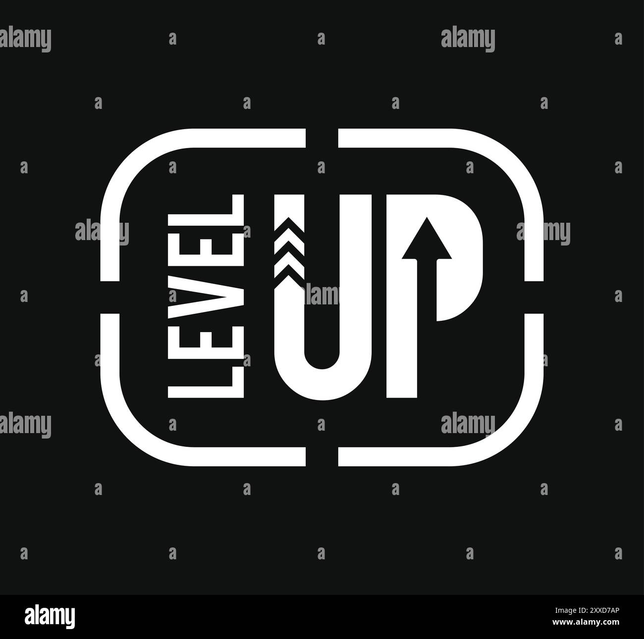 Modern Level Up Typography Logo design. level up text arrow negative ...