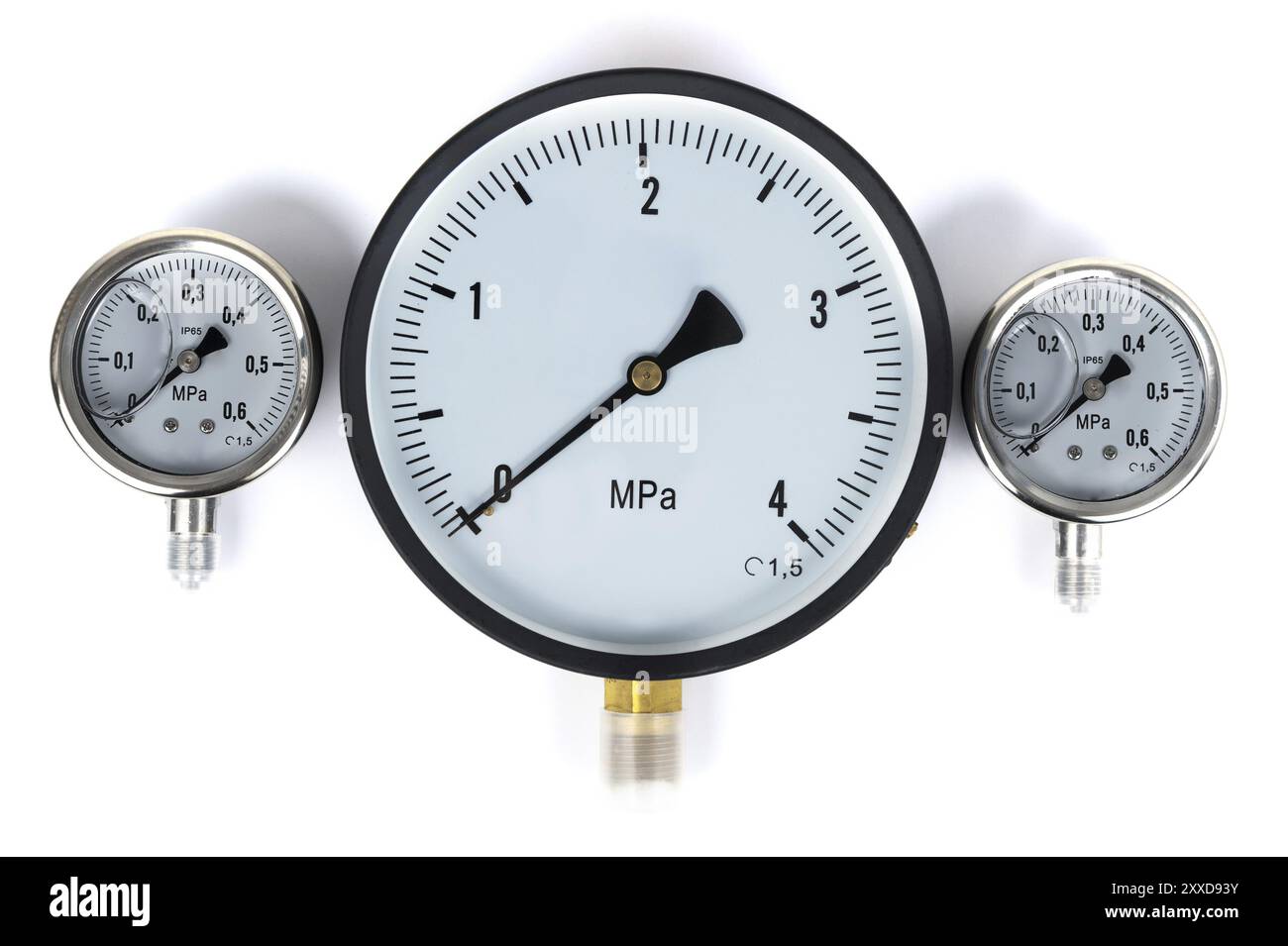 The pressure sensor in the pipeline is a manometer. Three gauges of ...