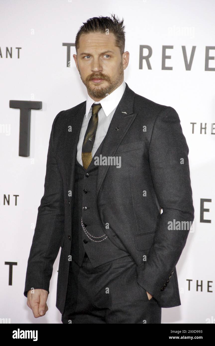 HOLLYWOOD, CA, Tom Hardy at the Los Angeles premiere of 'The Revenant ...