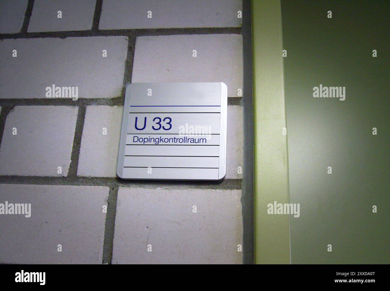 Doping control room door sign Stock Photo - Alamy