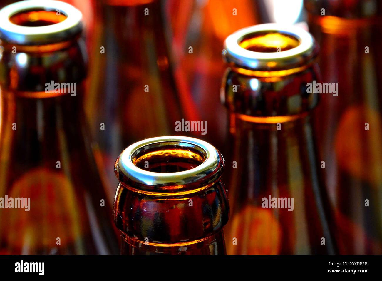 Empty beer bottles in a beer crate Stock Photo - Alamy