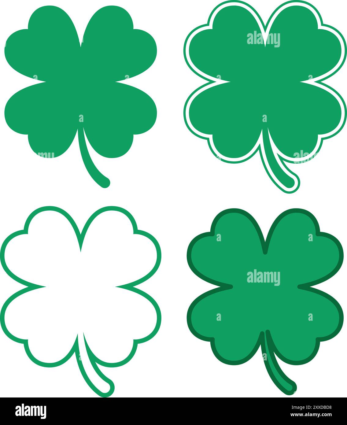 Four leaf clover shape vector illustration. St. Patrick shamrock. Lucky ...