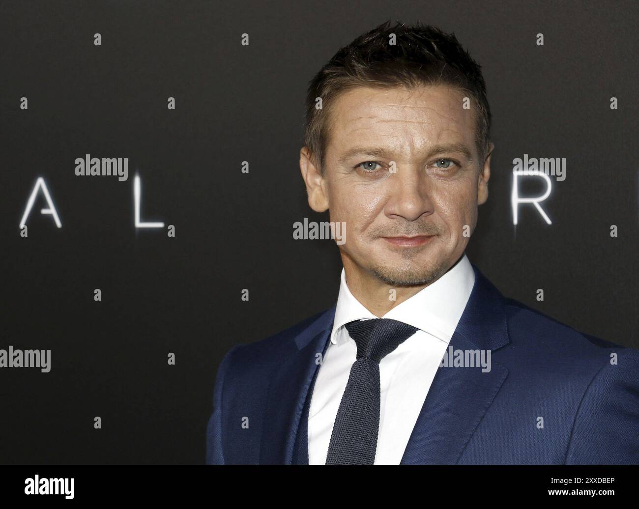 Jeremy Renner at the Los Angeles premiere of 'Arrival' held at the ...