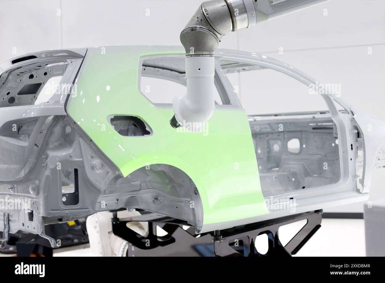 Painting work of an industrial robot on a car body, Hanover Fair, Lower ...