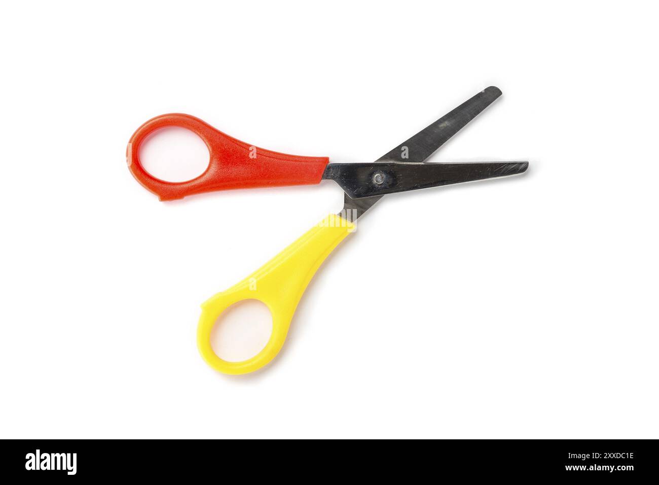 Old used children scissors, isolated on white Stock Photo - Alamy