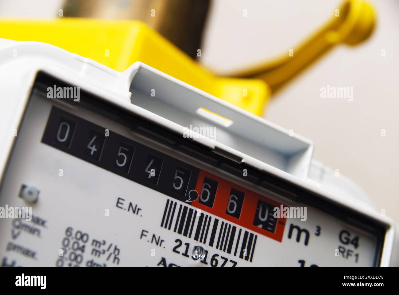 Gas meter with stopcock Stock Photo - Alamy