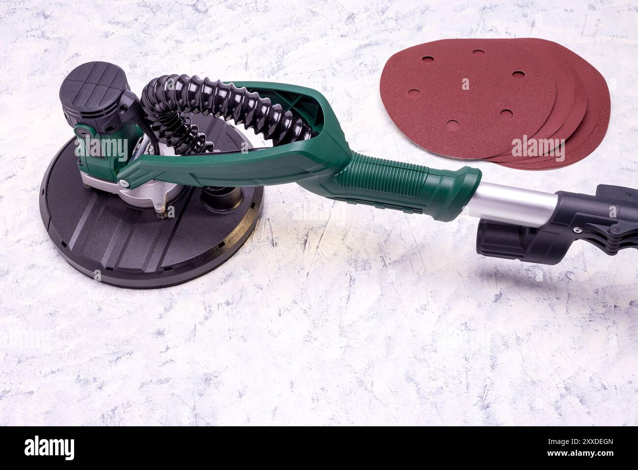 Wall grinder with telescopic handle and LED light and sandpaper for ...