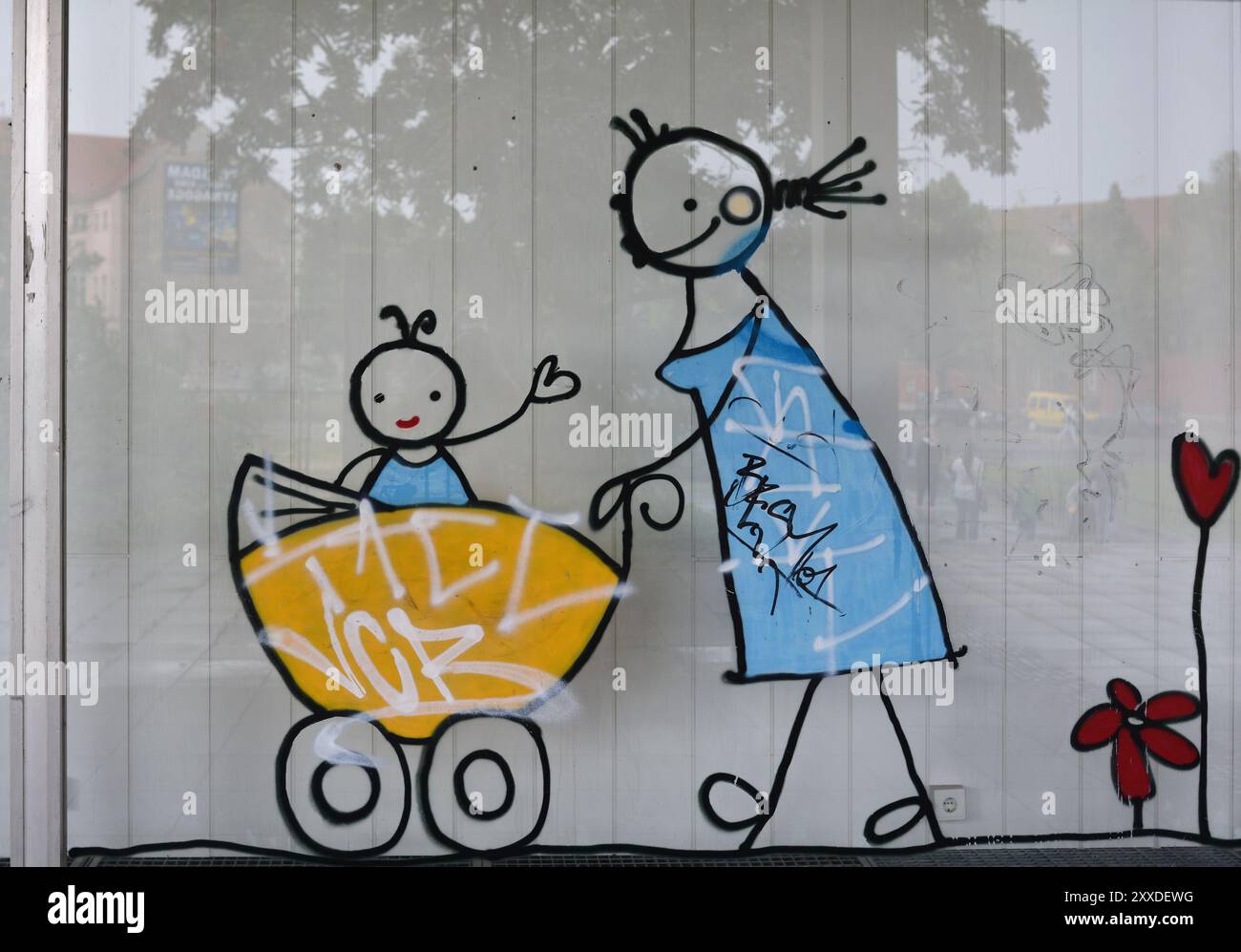 Graffiti on a shop window in Potsdam Stock Photo - Alamy