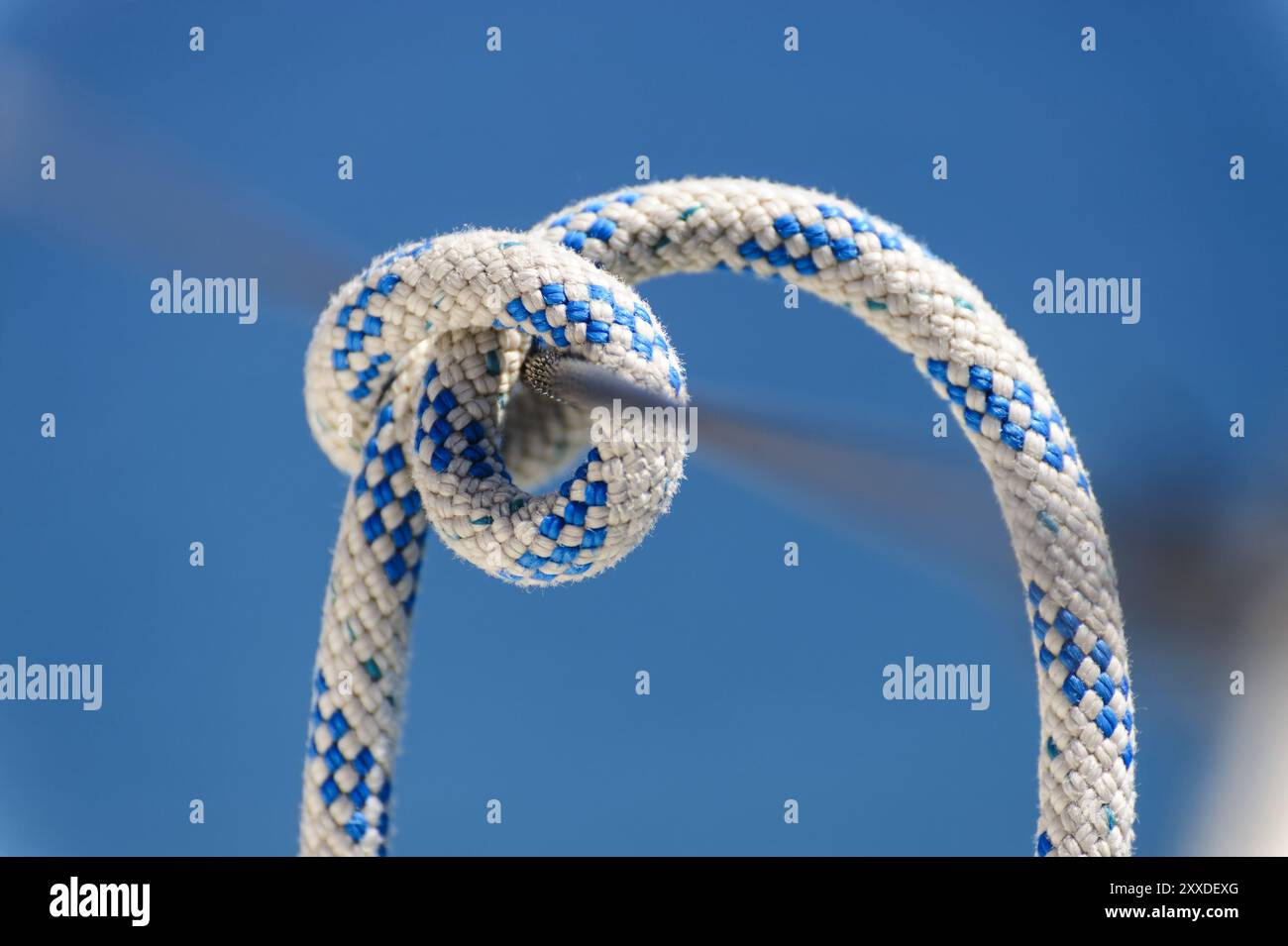 Running rigging of a sailing yacht with a weaving sinker Stock Photo ...