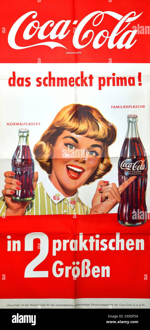 Old Coca Cola, advertising poster, 50s Stock Photo - Alamy