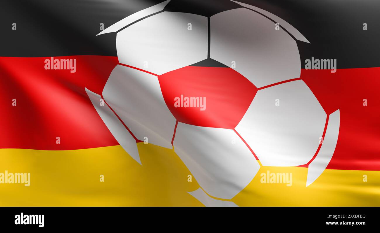Soccer ball with the German flag, soccer championship concept 3d ...