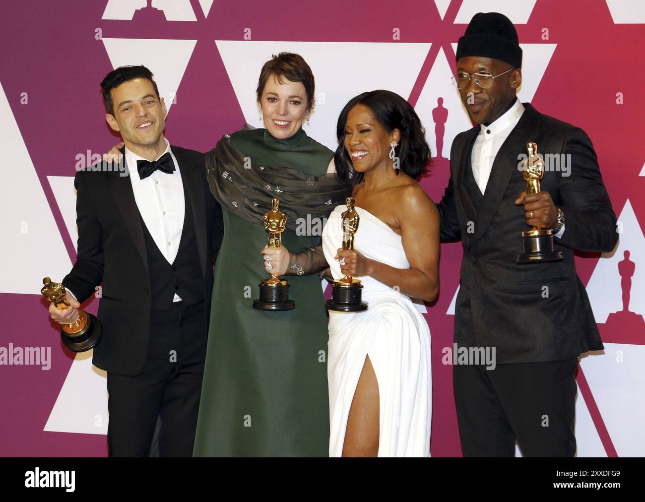 Rami Malek, Olivia Colman, Regina King and Mahershala Ali at the 91st ...