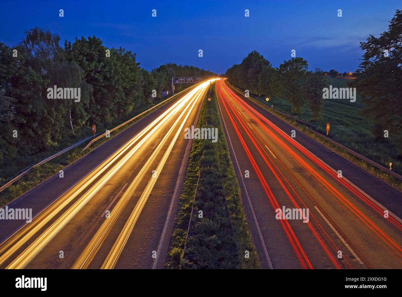 Light trails on the motorway Stock Photo - Alamy