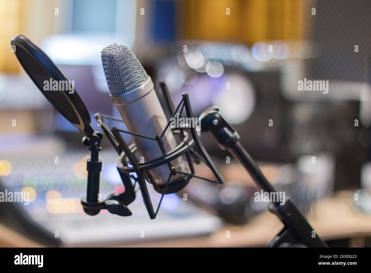 Professional studio microphone, recording studio, equipment in the ...