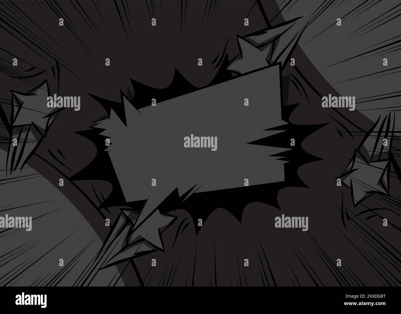 Cartoon black background, comic book dark backdrop. Retro vector comics ...