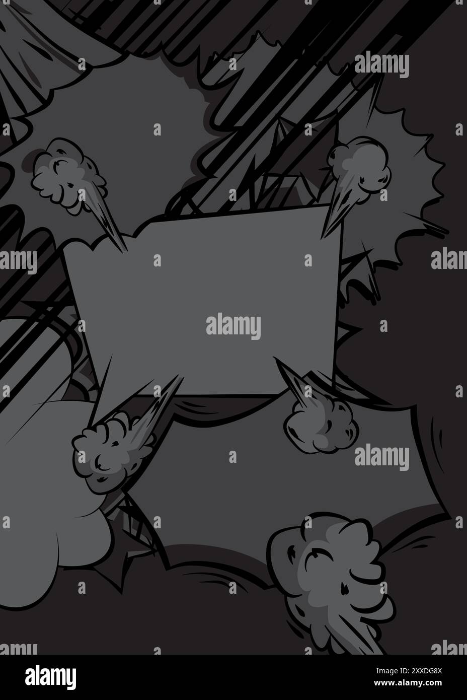 Cartoon black background, comic book dark backdrop. Retro vector comics ...