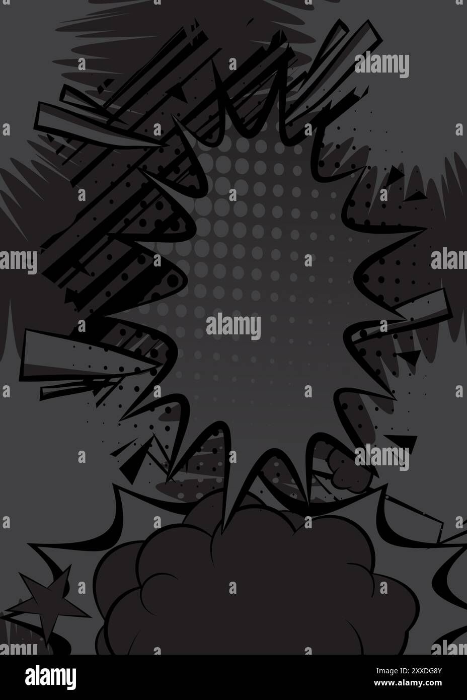 Cartoon black background, comic book dark backdrop. Retro vector comics ...