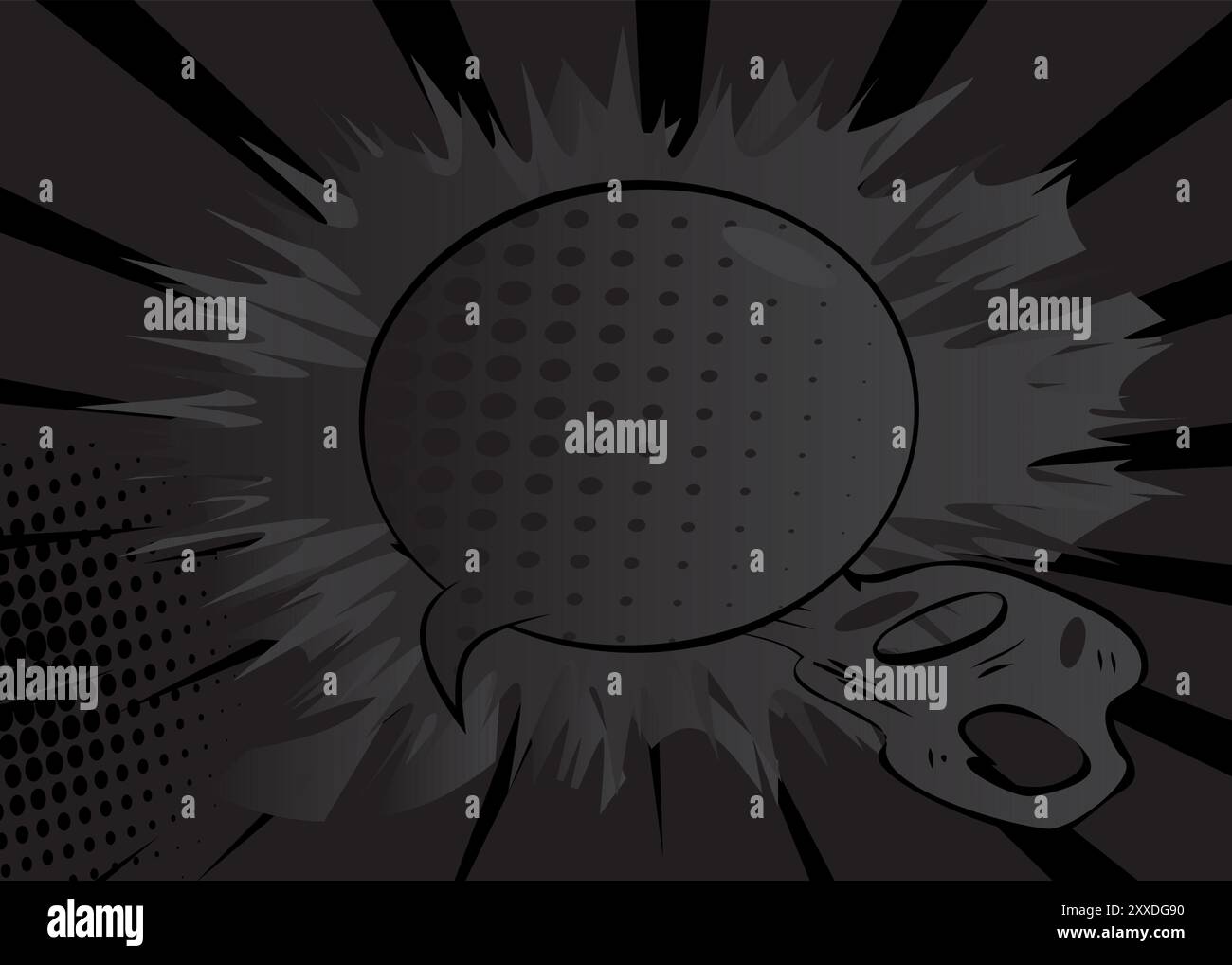 Cartoon black background, comic book dark backdrop. Retro vector comics ...